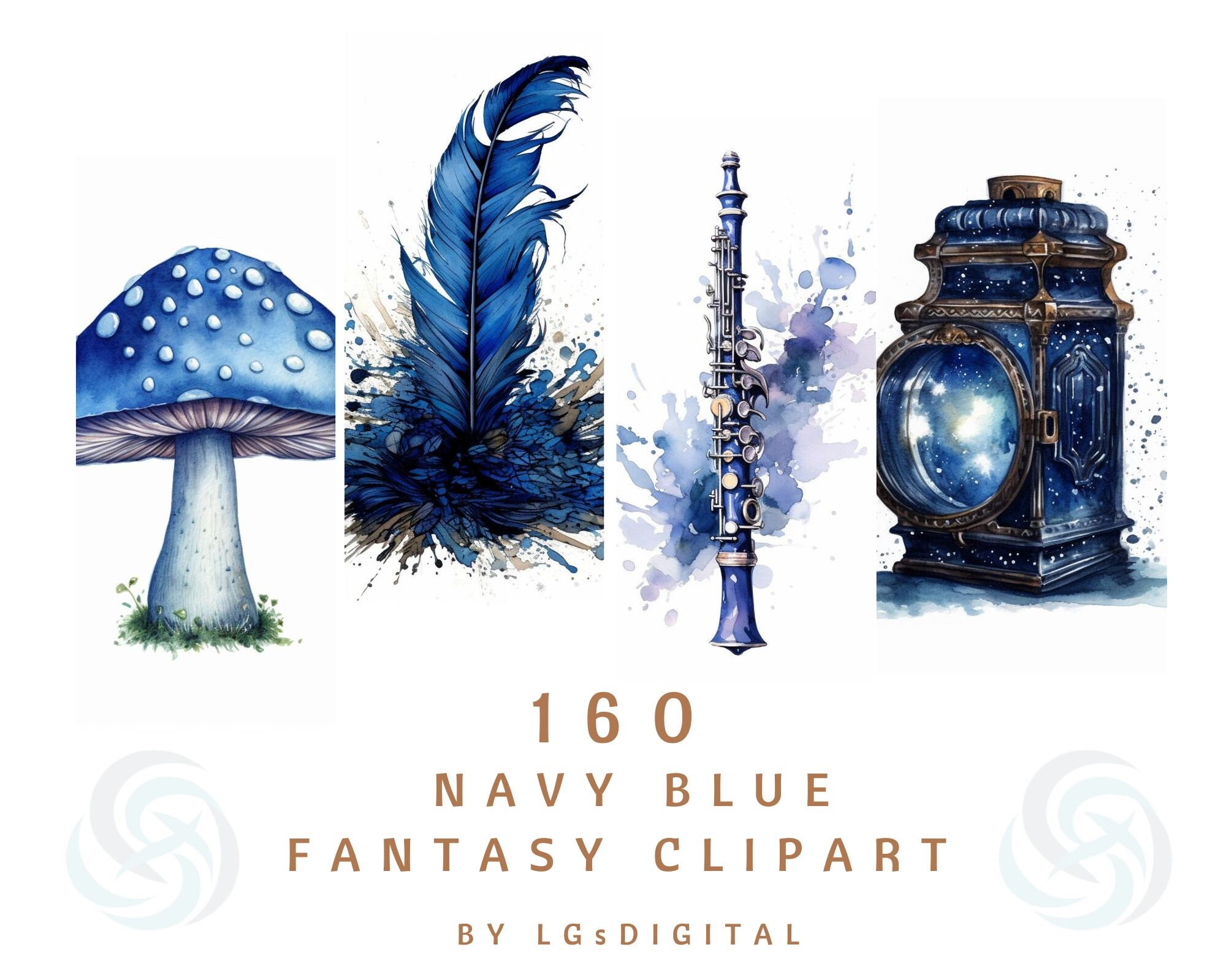 160 Navy Blue Fantasy Clipart Navy Blue Fairy Clipart - Etsy