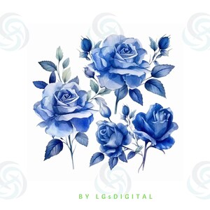 256 Indigo Summer Clipart Indigo Beach Clipart Watercolor Clipart ...