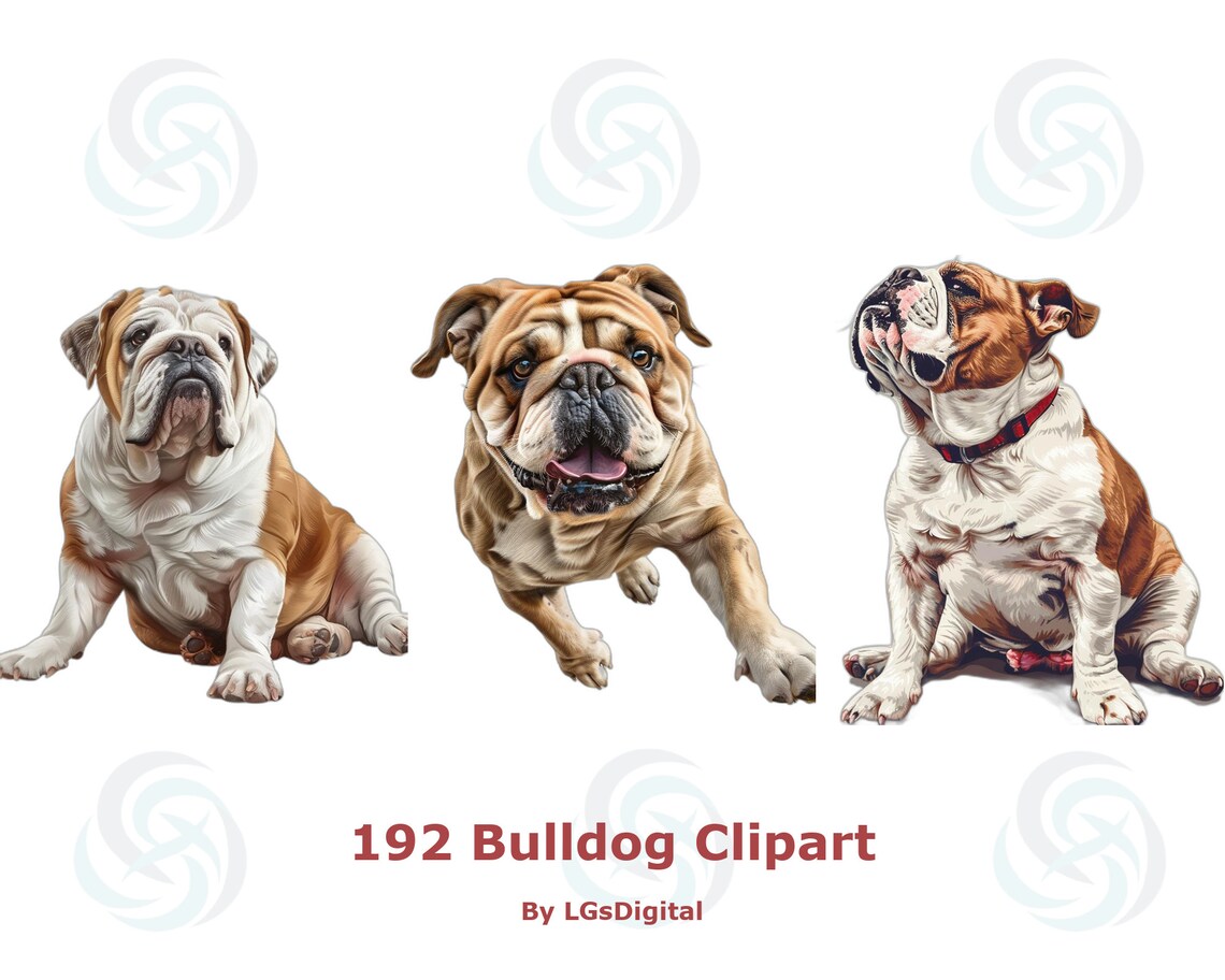 192 Dog Bulldog Clipart | Realistic Clipart | Transparent Background ...