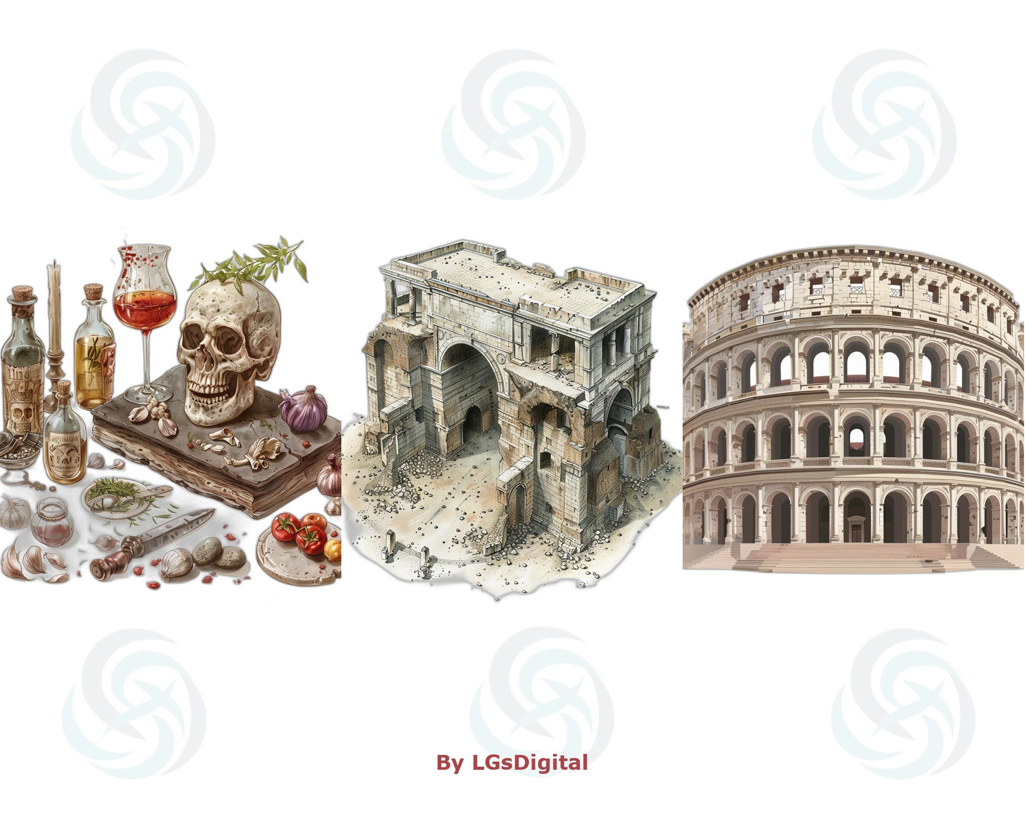268 Ancient Rome Clipart | Realistic Clipart | Transparent Background ...