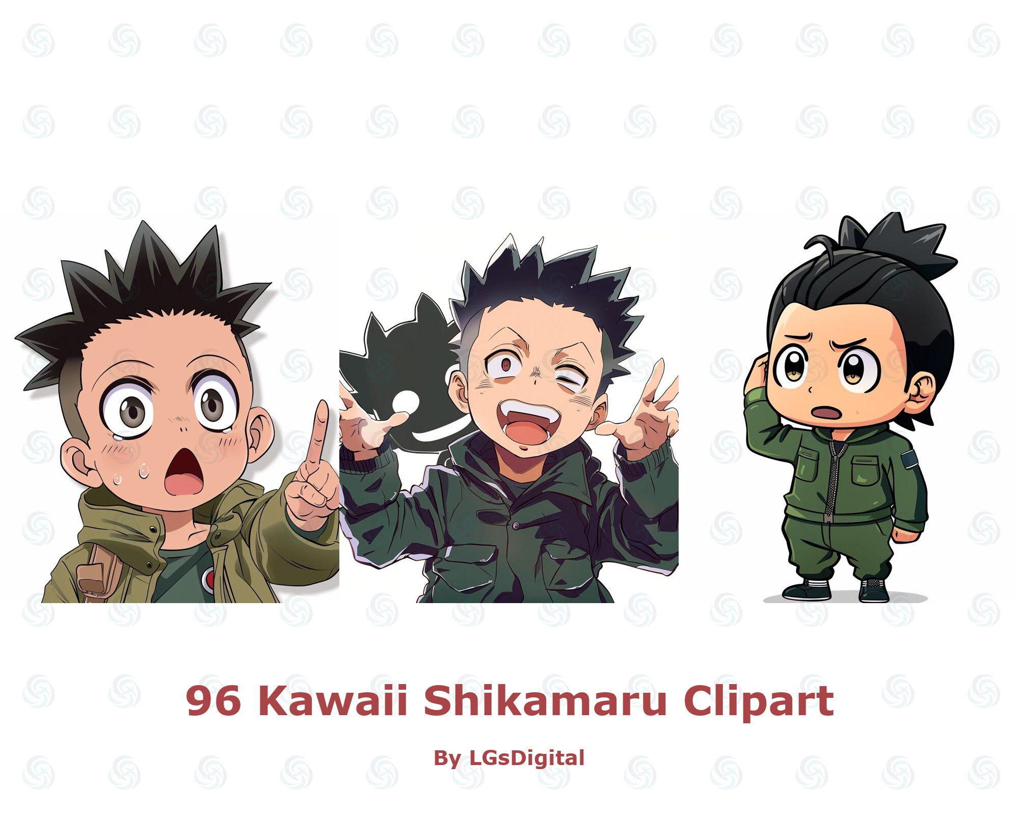 96 Kawaii Shikamaru Clipart | Realistic Clipart | Transparent Background | Digital Download ...