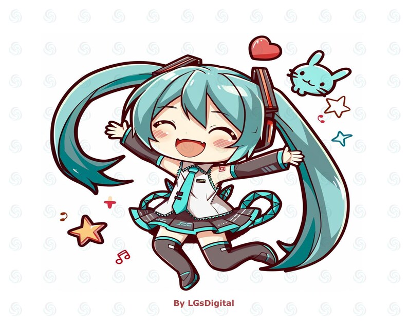 76 Kawaii Hatsune Miku Clipart | Realistic Clipart | Transparent ...