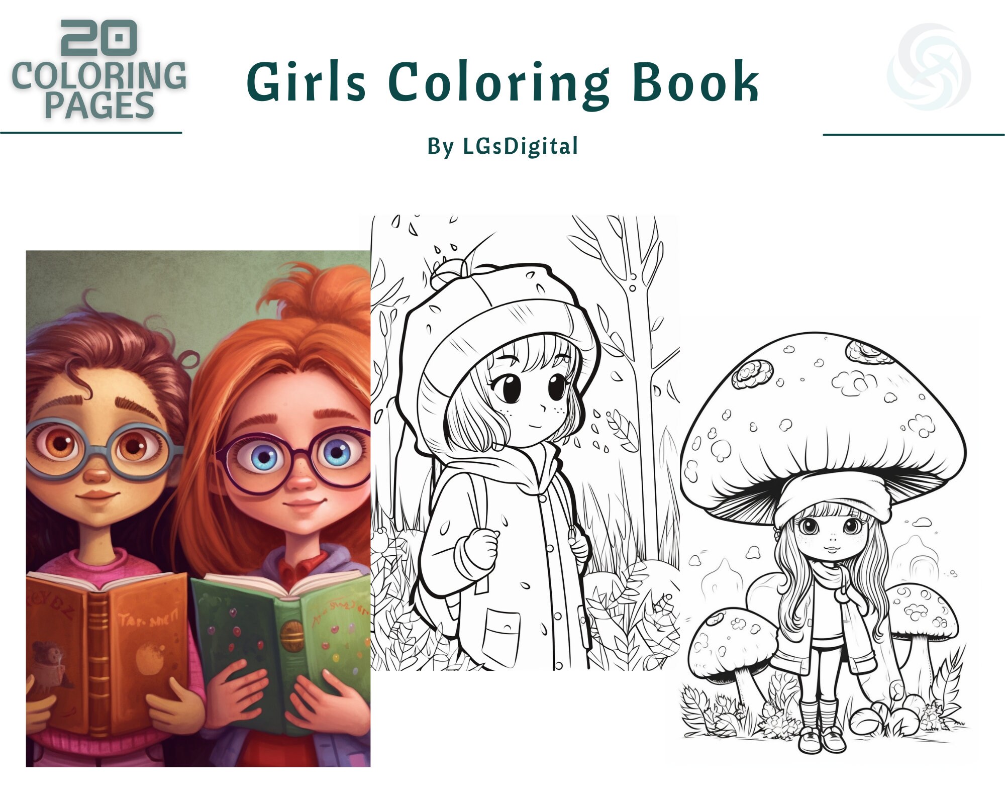 Printable Girls Coloring Pages 20 Coloring Pages Printable PDF Instant ...