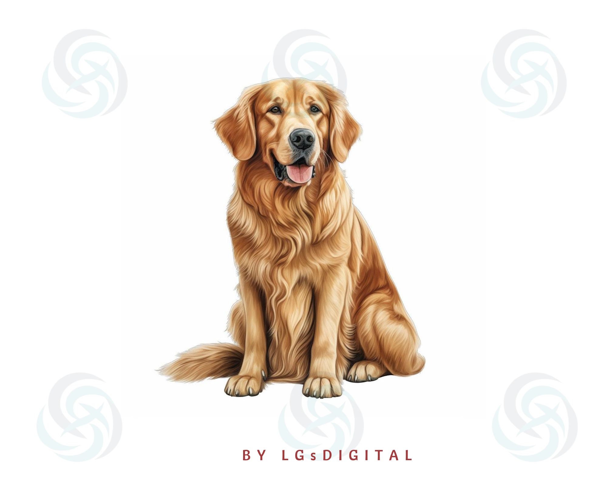 196 Sitting Dogs Clipart | 49 Dogs Breeds Clipart | Watercolor Clipart ...