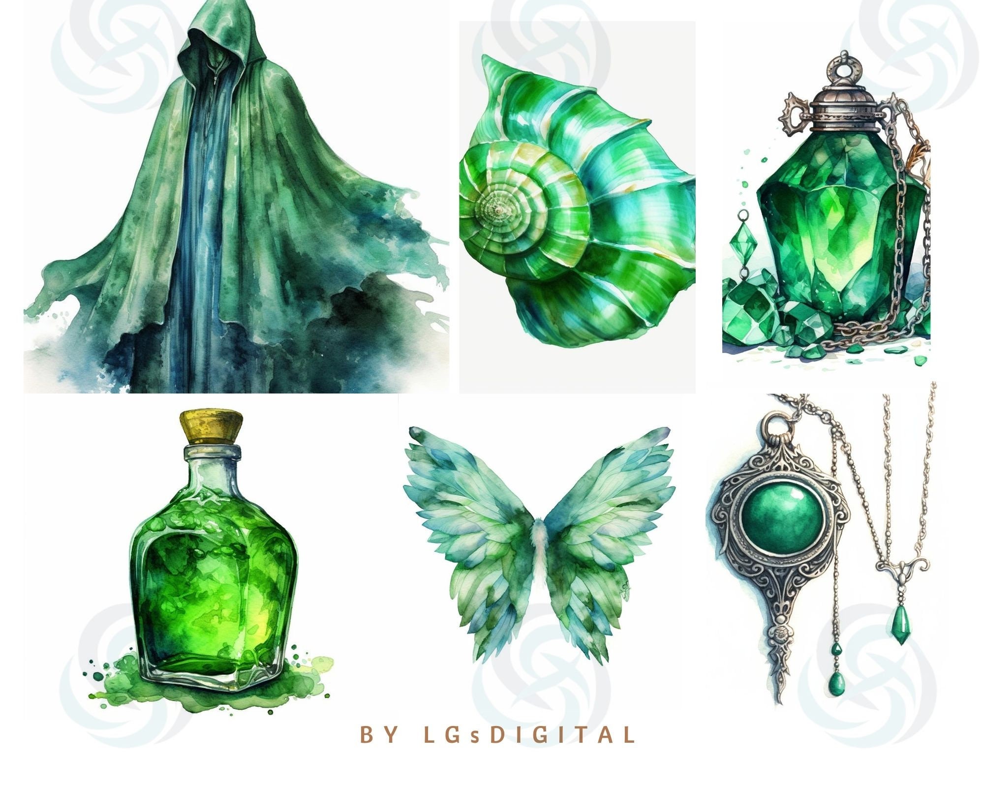 1184 Clipart Bundle Multiple Color Fantasy Clipart - Etsy