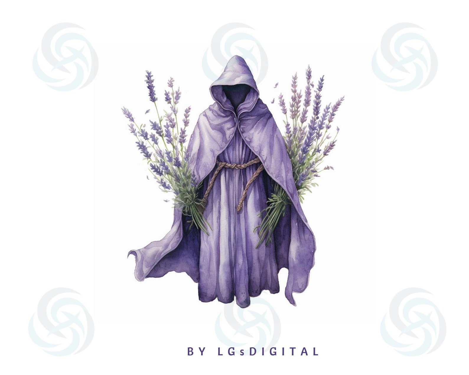 120 Lavender Witch Clipart | Lavender Fantasy Clipart | Watercolor ...