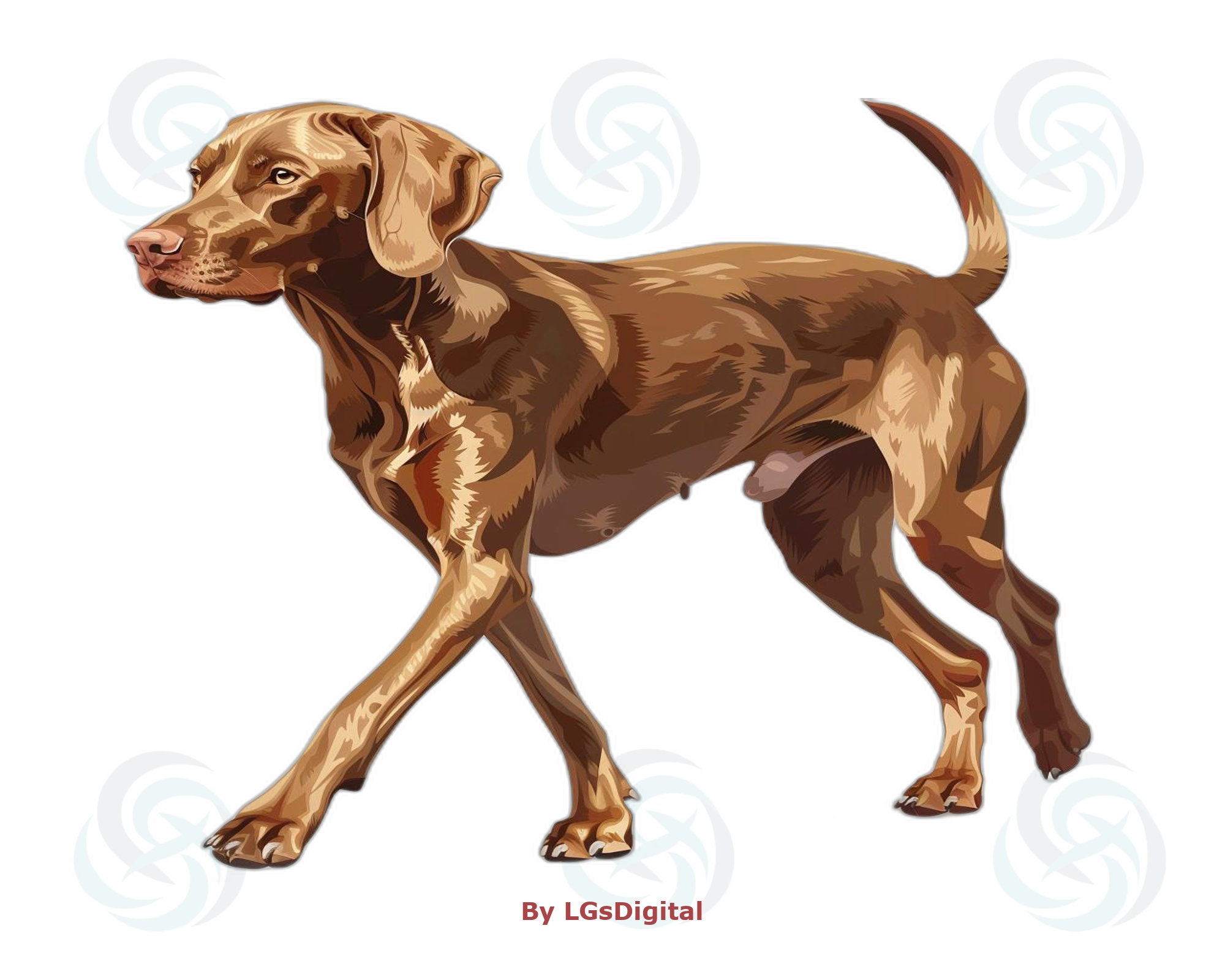 200 Vizsla Clipart Realistic Clipart Transparent Background Digital ...