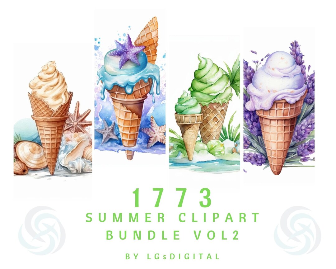 1773 Multiple Color Beach Clipart | Clipart Bundle | Watercolor Clipart ...