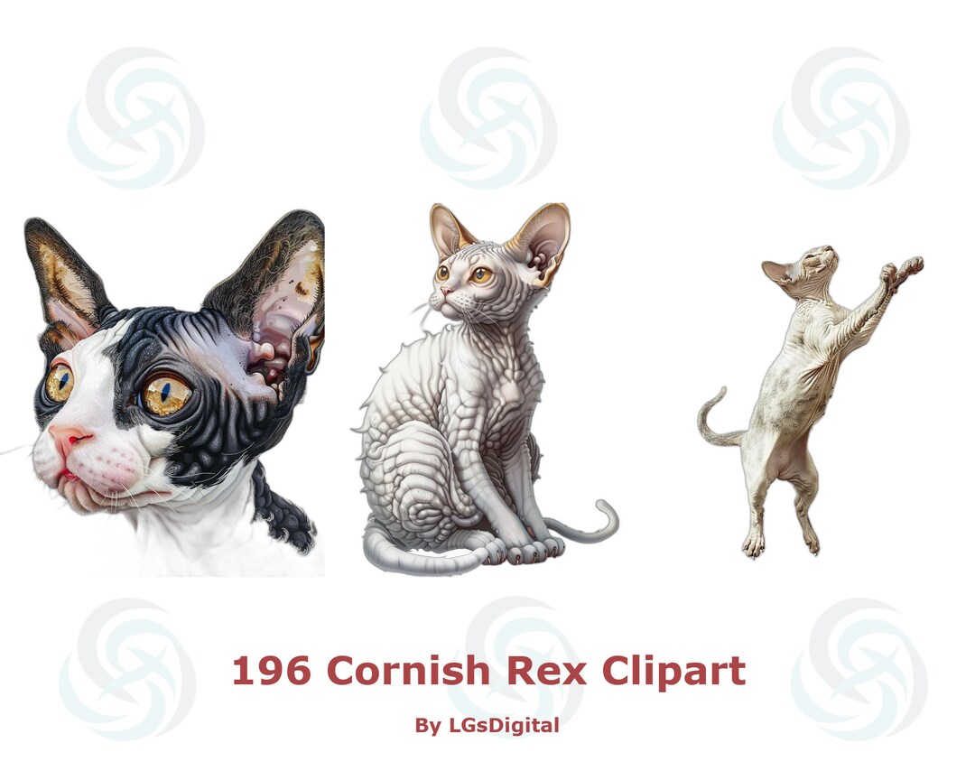 196 Cornish Rex Clipart | Realistic Clipart | Transparent Background ...