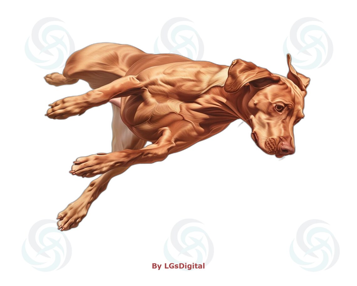 200 Vizsla Clipart Realistic Clipart Transparent Background Digital ...
