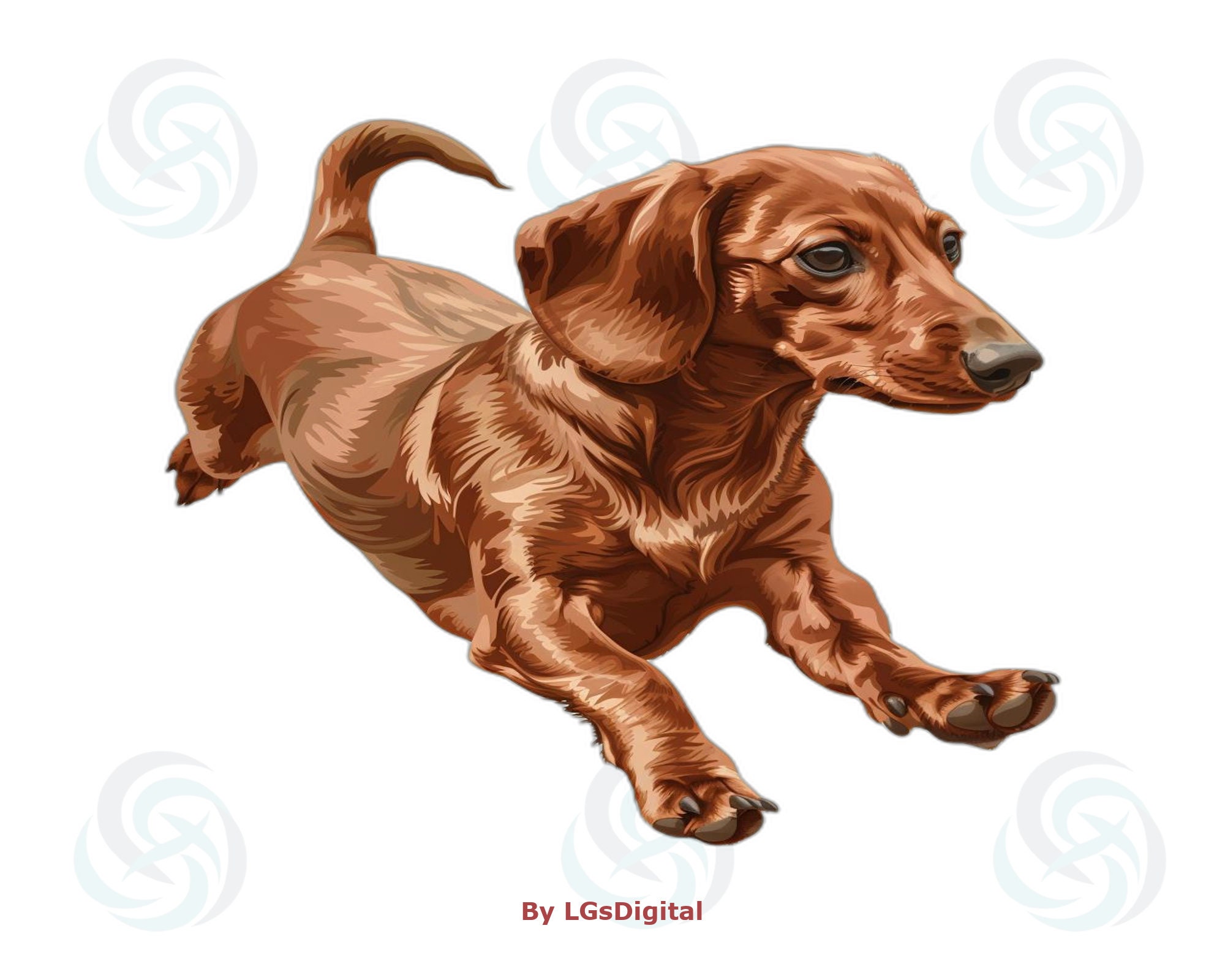 200 Dachshund Clipart Realistic Clipart Transparent Background Digital ...