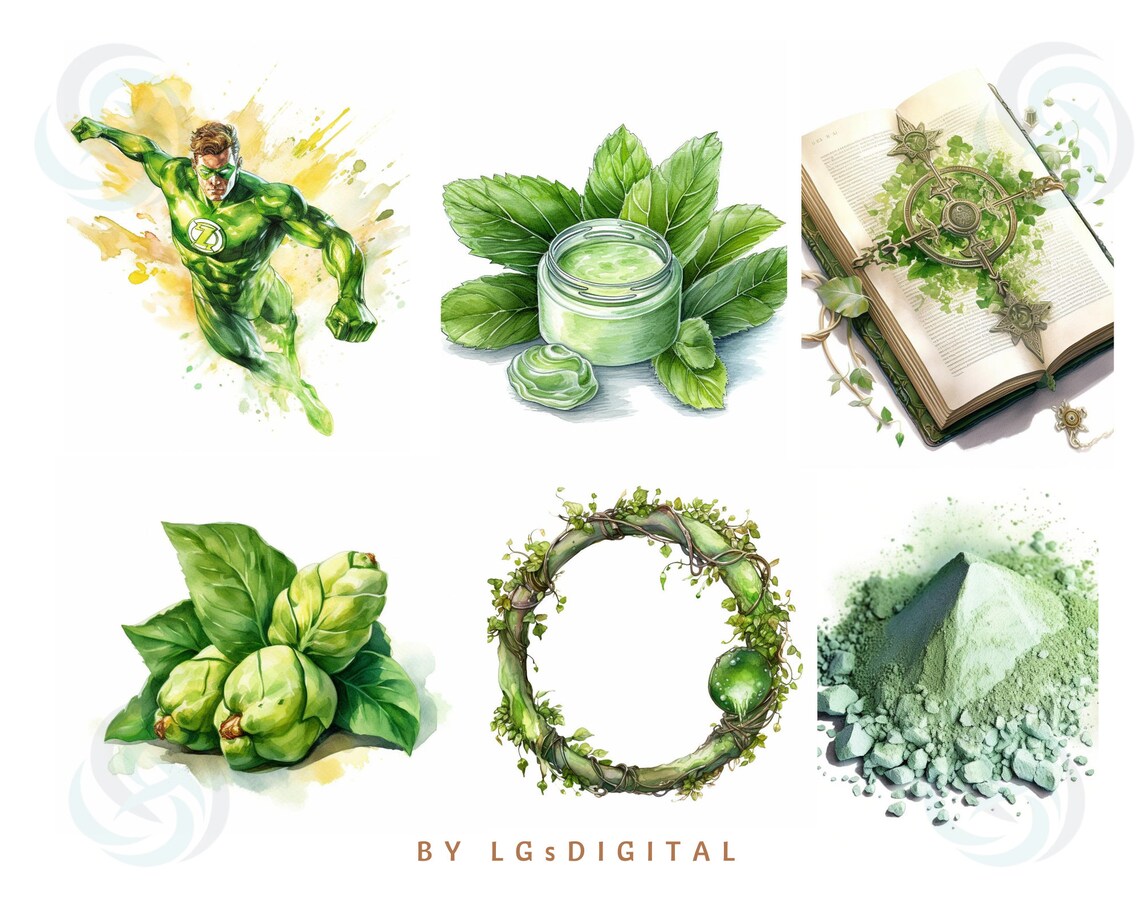 80 Light Green Fantasy Clipart Light Green Fairy Clipart - Etsy