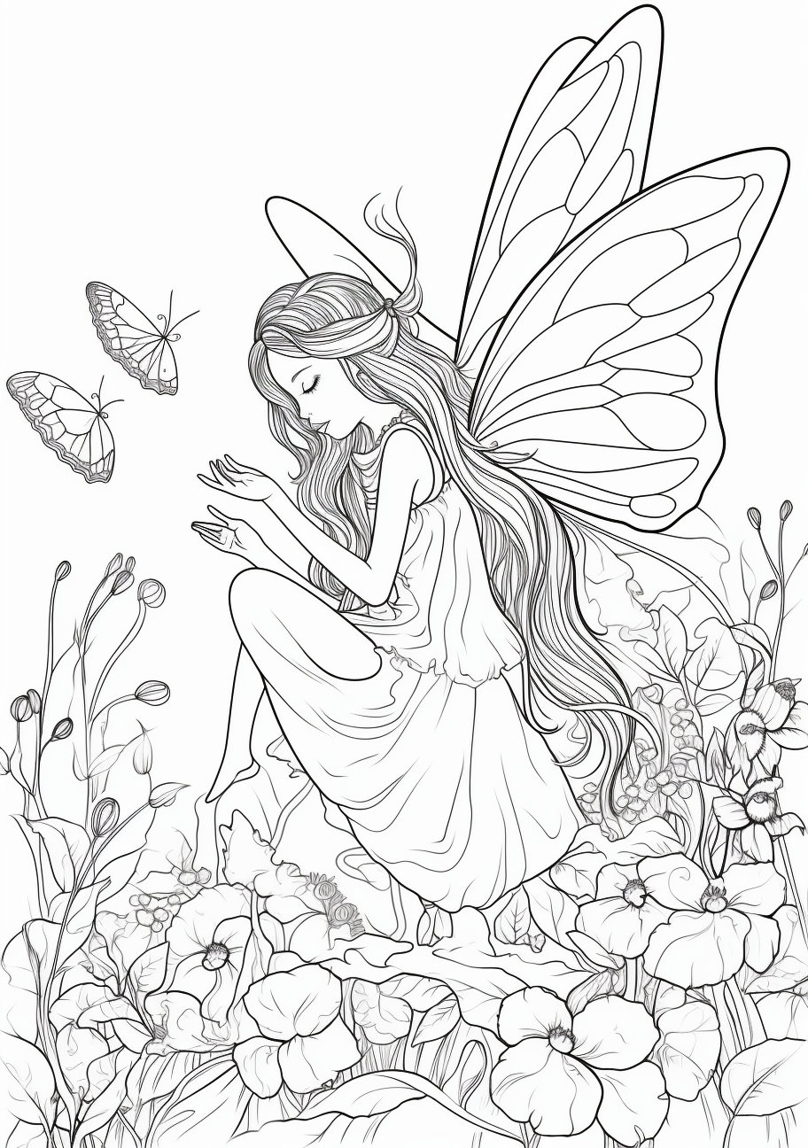 Printable Fairies Coloring Pages 20 Coloring Pages Fairy - Etsy