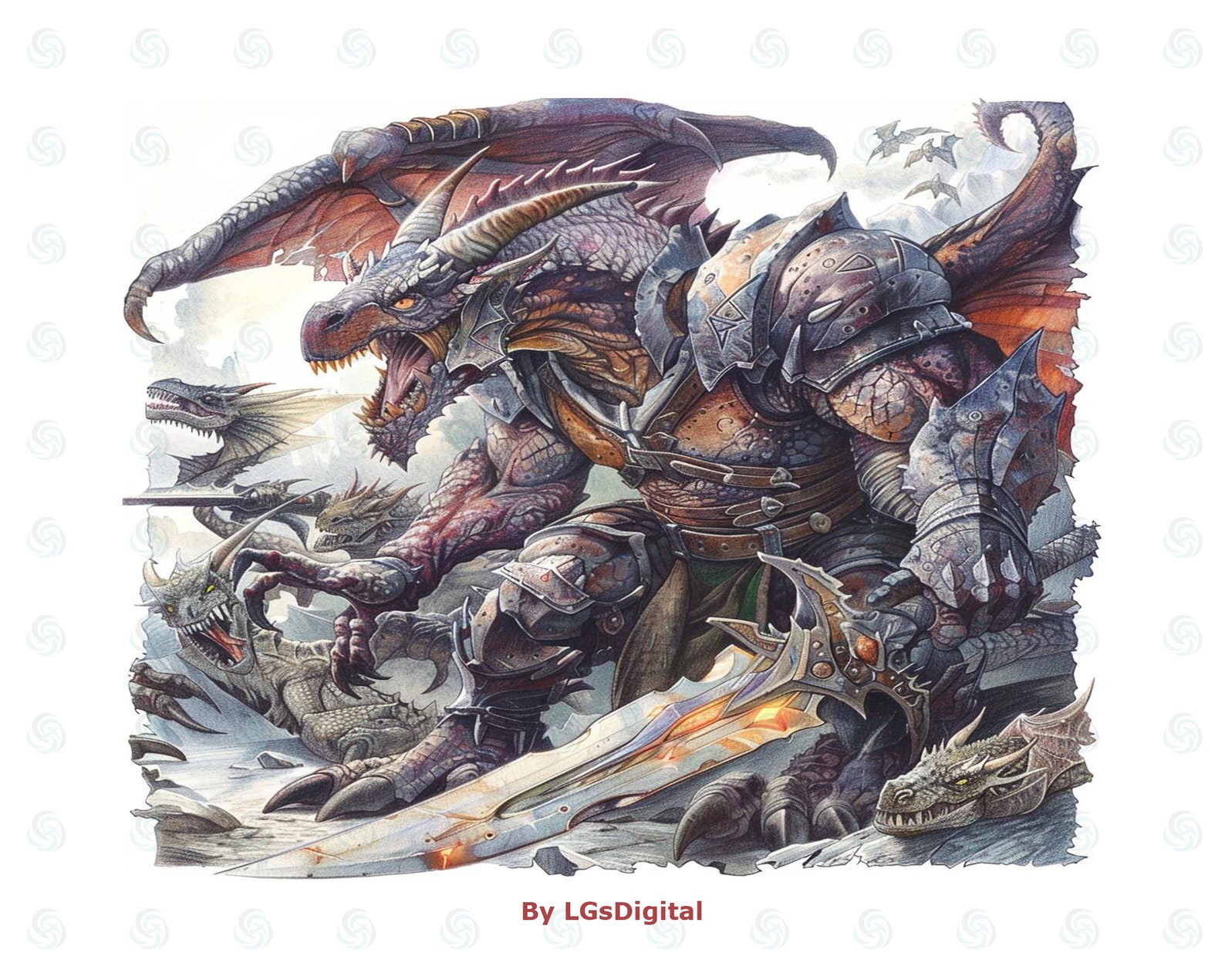 120 Pencil Drawn Dragonborn Clipart | Realistic Clipart | Transparent ...
