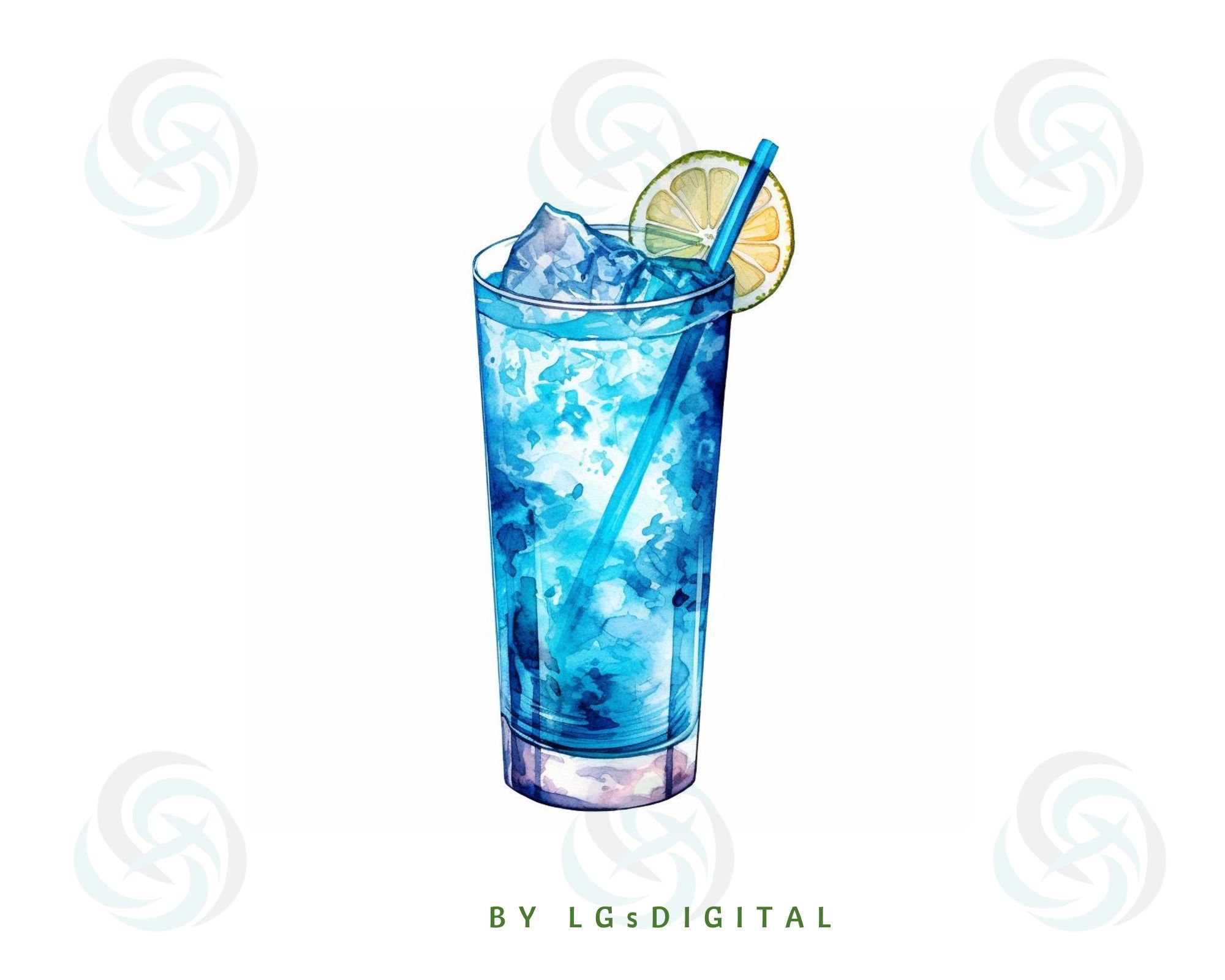 192 Cocktails in Glass Clipart Highball Glass Summer Clipart Watercolor ...