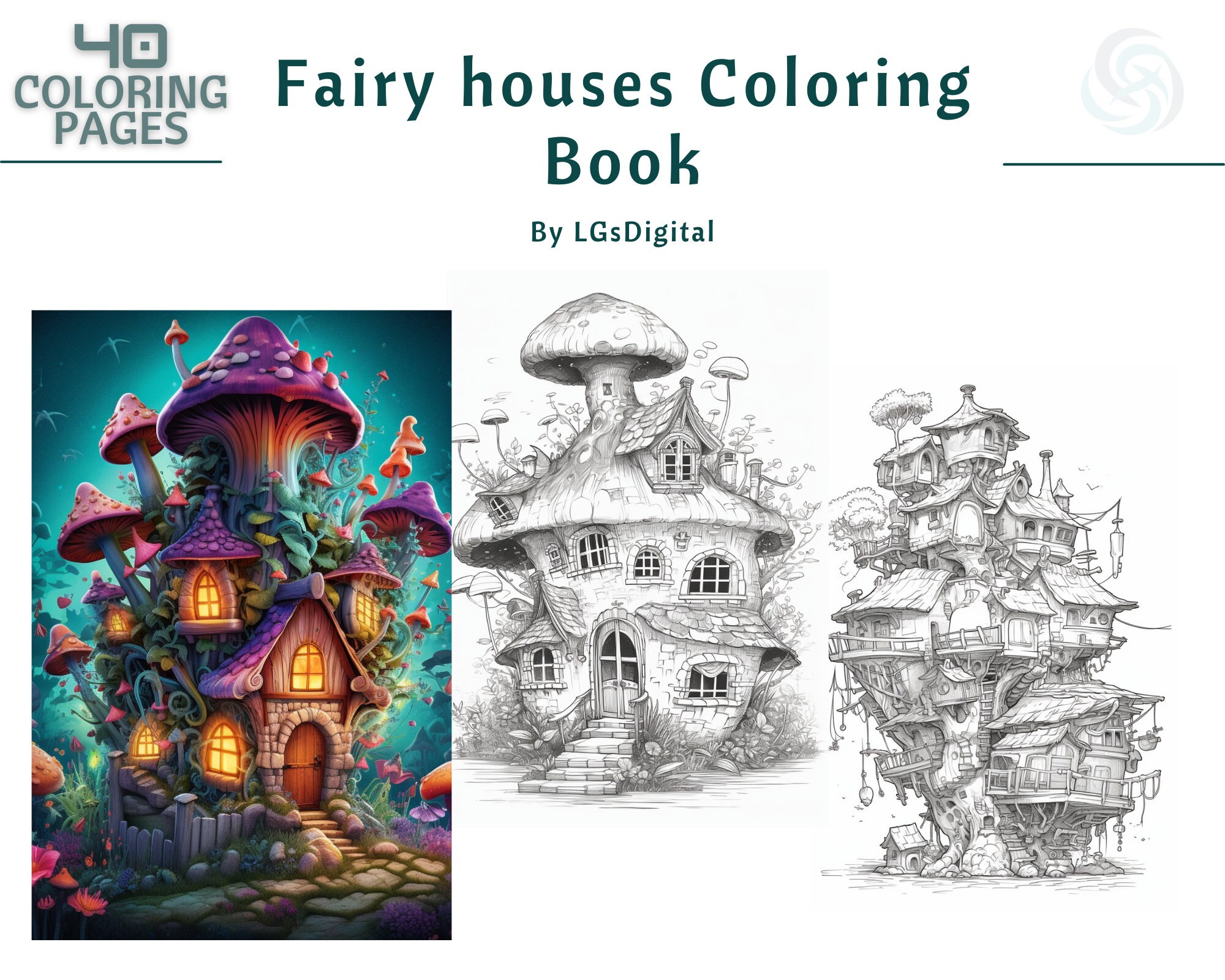 Fairy Houses | 40 Coloring Pages | Printable Coloring Pages | Coloring ...