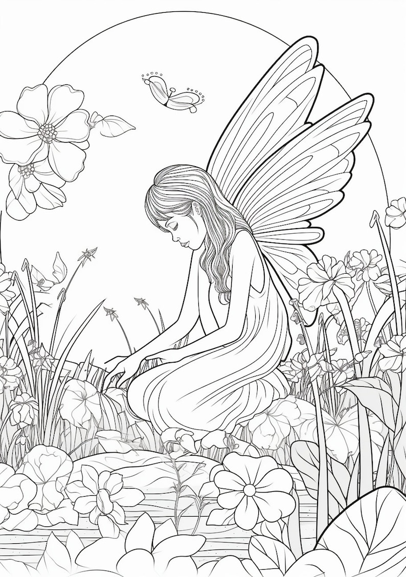 Printable Fairies Coloring Pages 20 Coloring Pages Fairy - Etsy