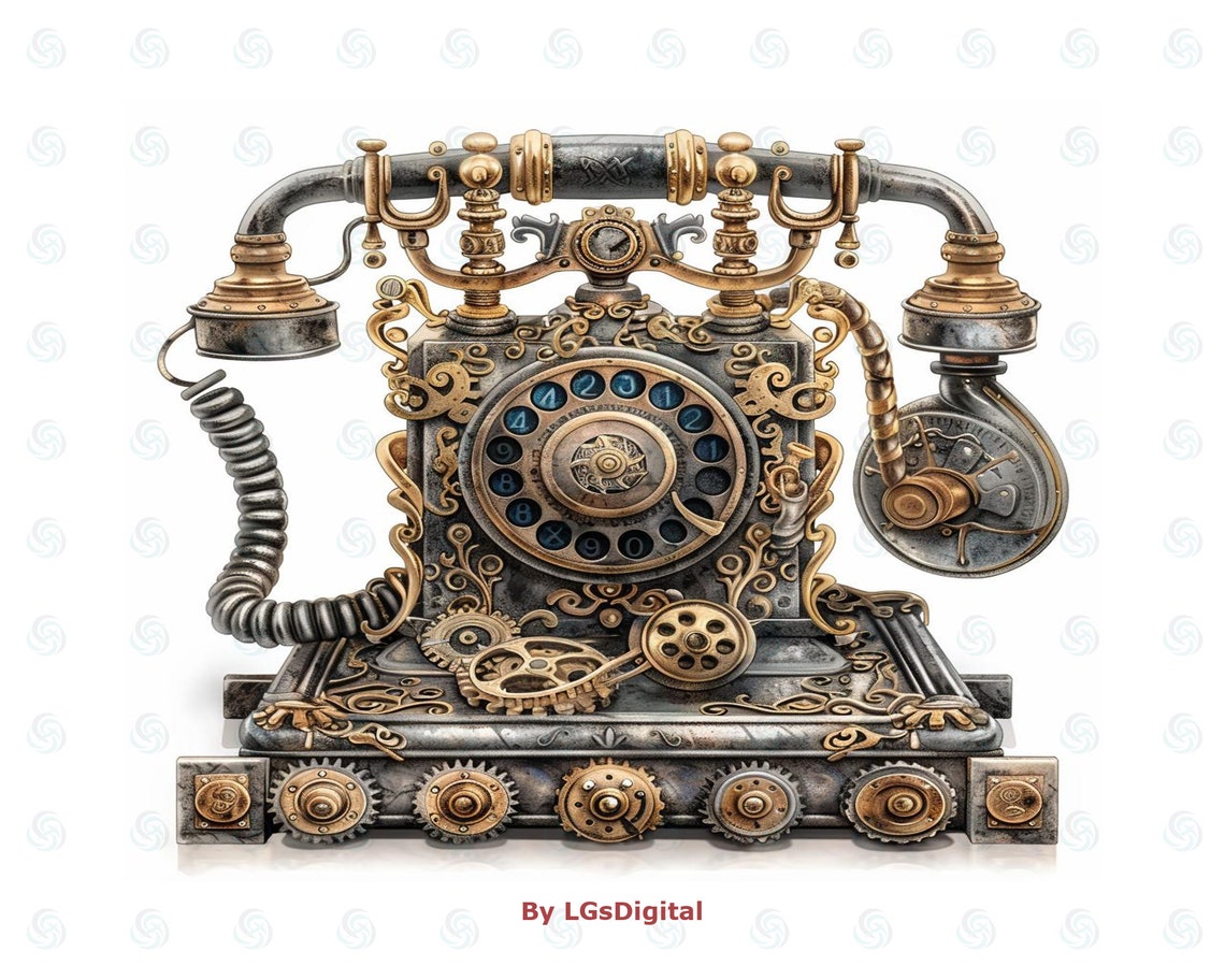 50 Steampunk Telephone Clipart | Realistic Clipart | Transparent ...