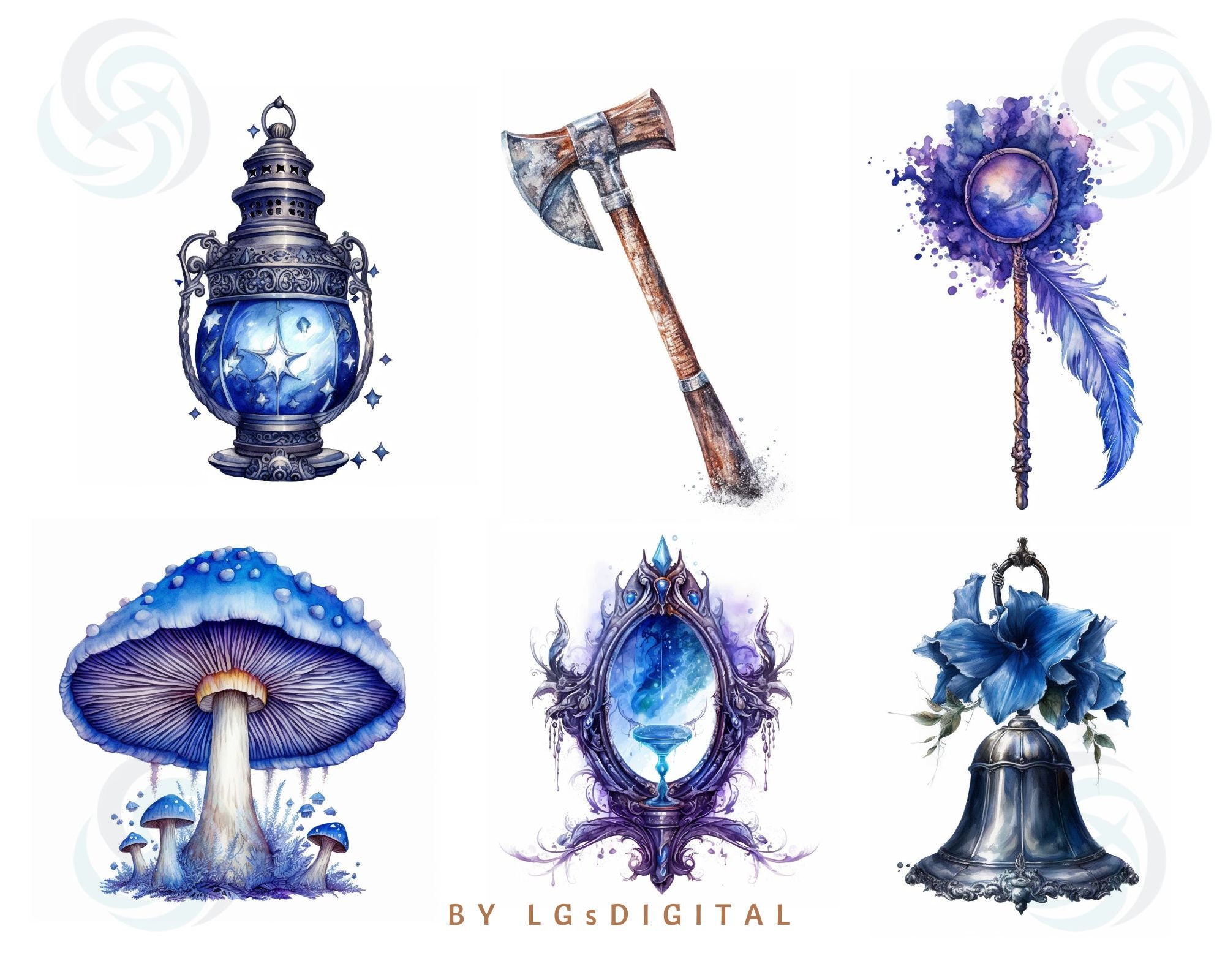 140 Indigo Fantasy Clipart | Indigo Fairy Clipart | Watercolor Clipart ...