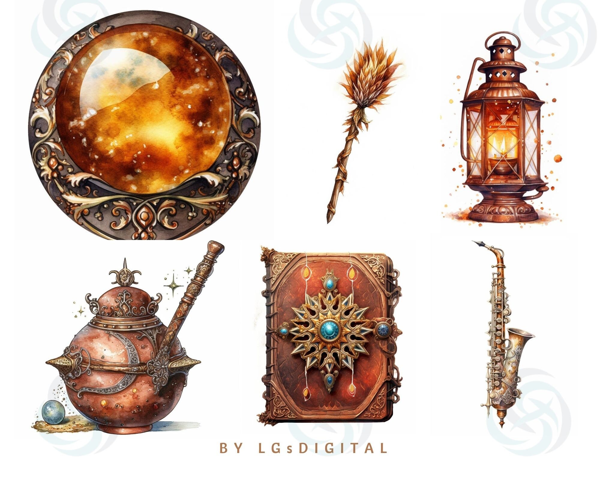 1016 Clipart Bundle | Multiple Color Fantasy Clipart | Watercolor ...