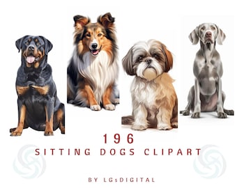 Sitting Dogs Side View Part 2 Digital Clip Art for Personal - Etsy