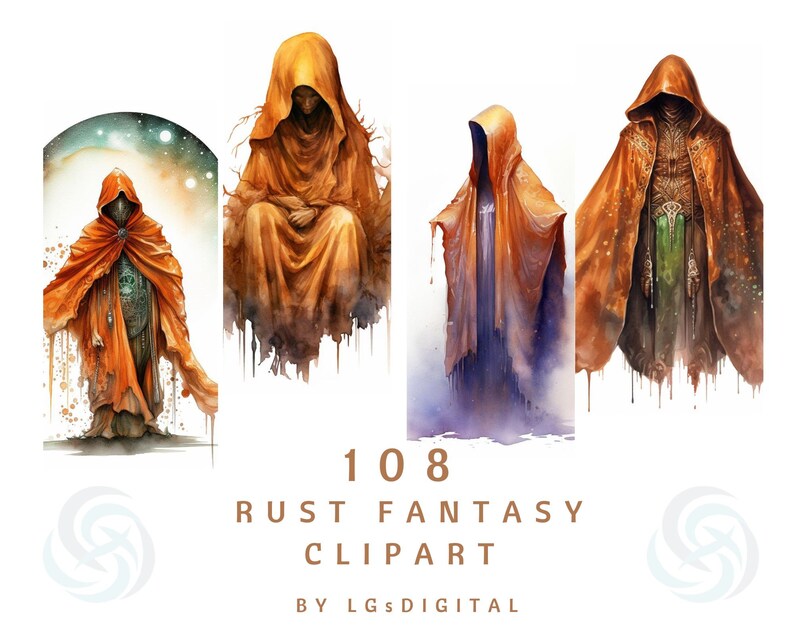 108 Rust Fantasy Clipart Rust Fairy Clipart Watercolor Clipart Digital ...