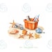 256 Orange Summer Clipart | Orange Beach Clipart | Watercolor Clipart ...