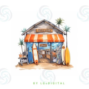 256 Orange Summer Clipart | Orange Beach Clipart | Watercolor Clipart ...
