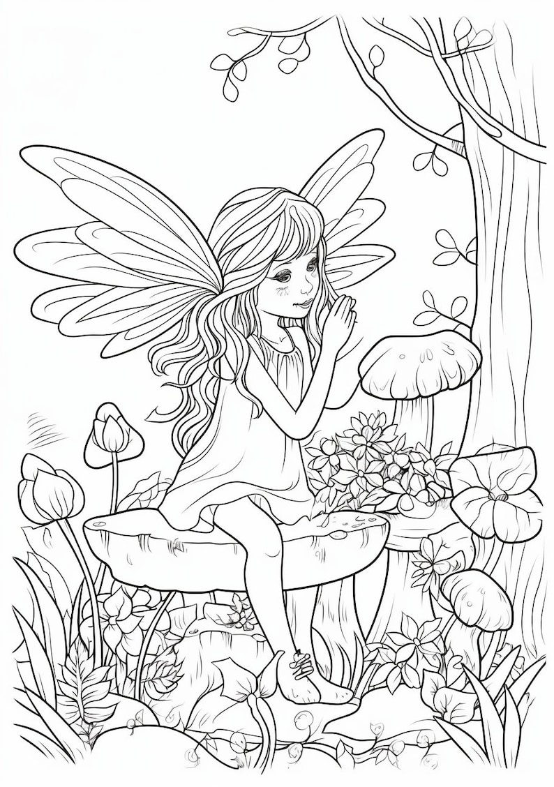 Printable Fairies Coloring Pages 20 Coloring Pages Fairy - Etsy