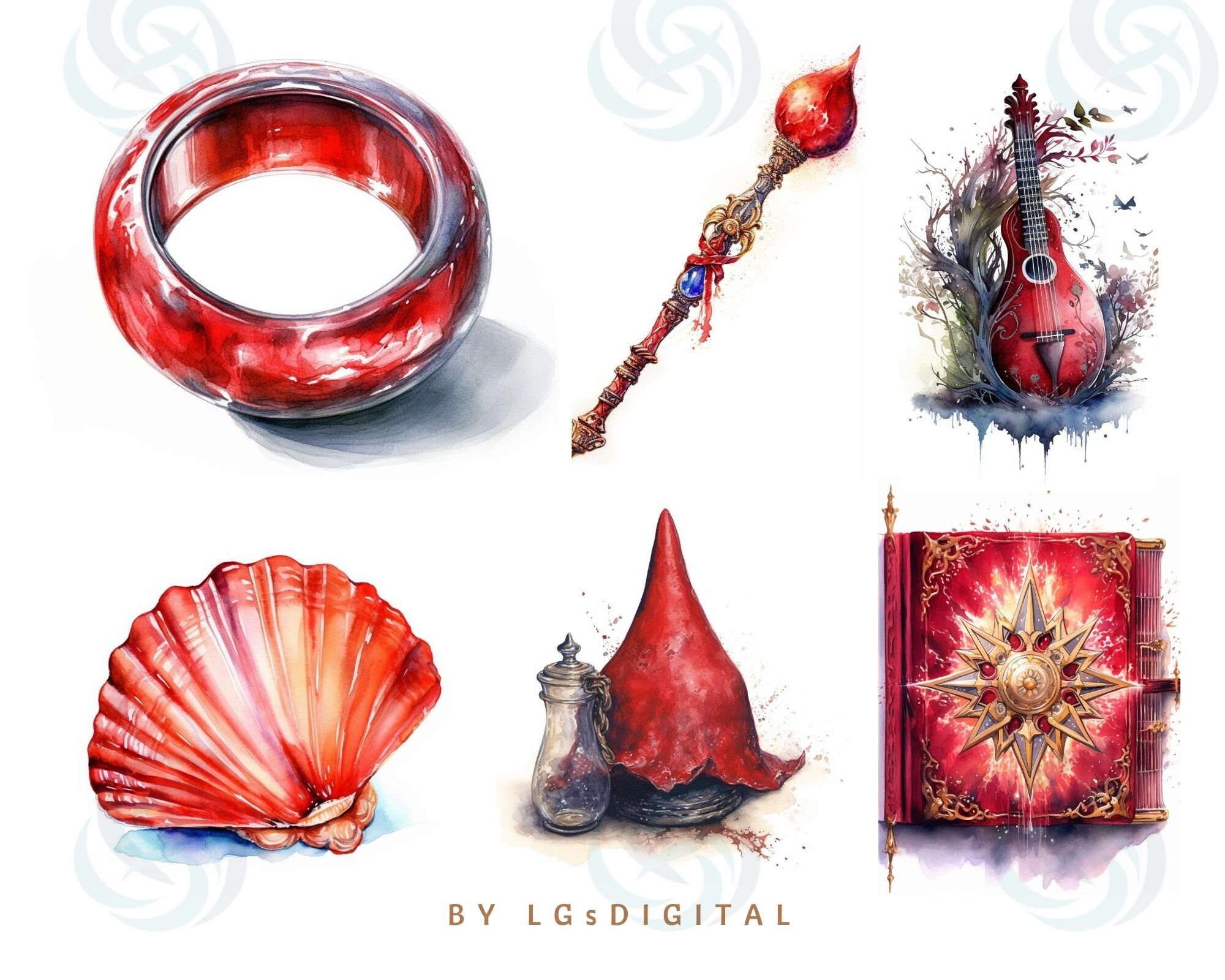 1184 Clipart Bundle Multiple Color Fantasy Clipart - Etsy