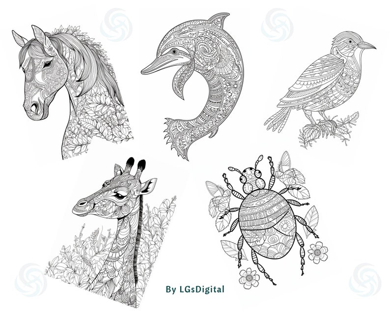 Animal Mandalas Coloring Pages | Adult Coloring Pages Printable | Kids ...