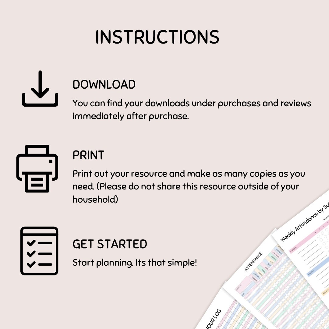 Printable Attendance Record 3 Pack | Homeschool and Teacher Attendance ...