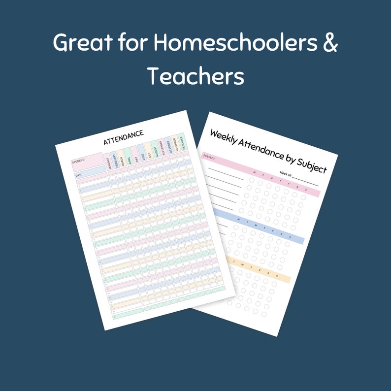 Printable Attendance Record 3 Pack | Homeschool and Teacher Attendance ...