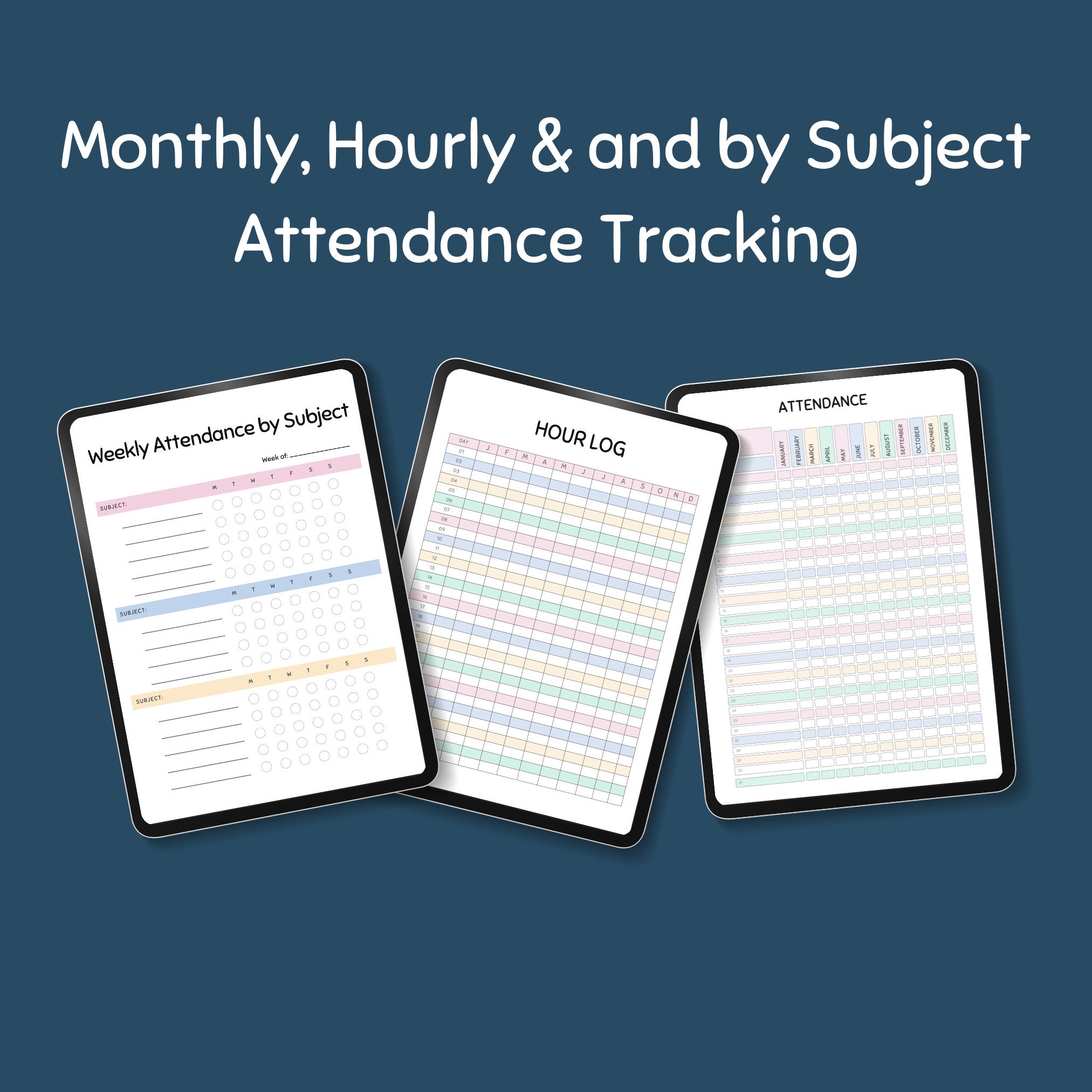 Printable Attendance Record 3 Pack | Homeschool and Teacher Attendance ...