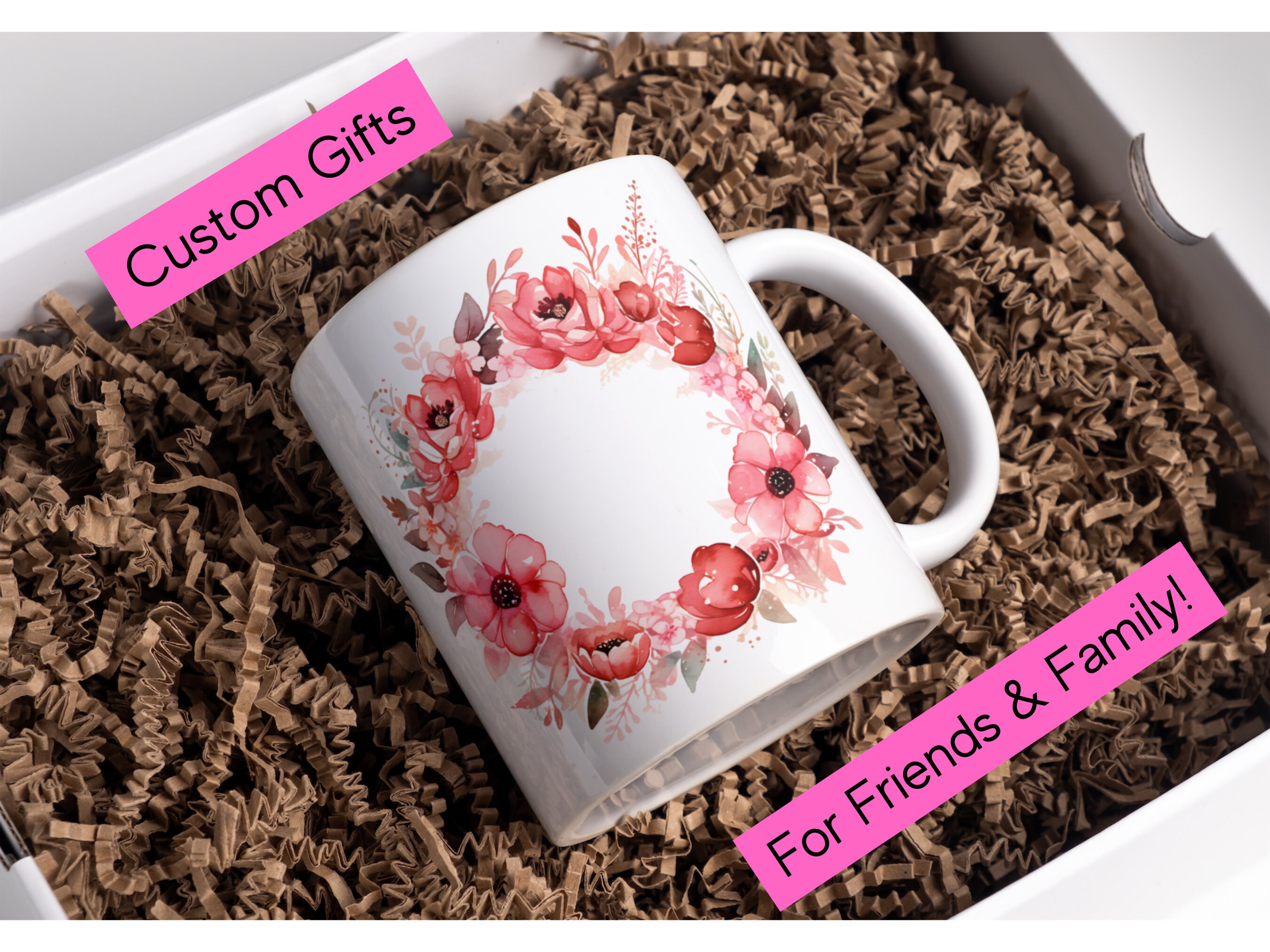 Watercolor Clipart, Red Pink Flower Wreath, Floral Bouquet, Png Clip ...