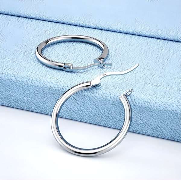Hoop Earring Silver - Etsy