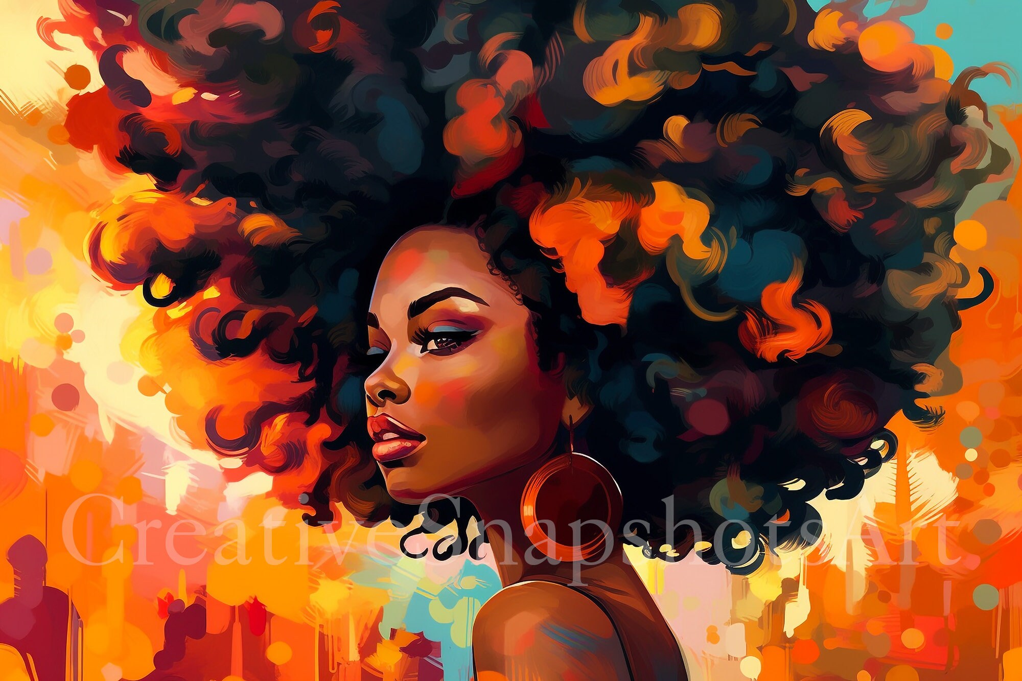 An Abstract Tribute to Black Womanhood Expressionism Urban Sunset ...