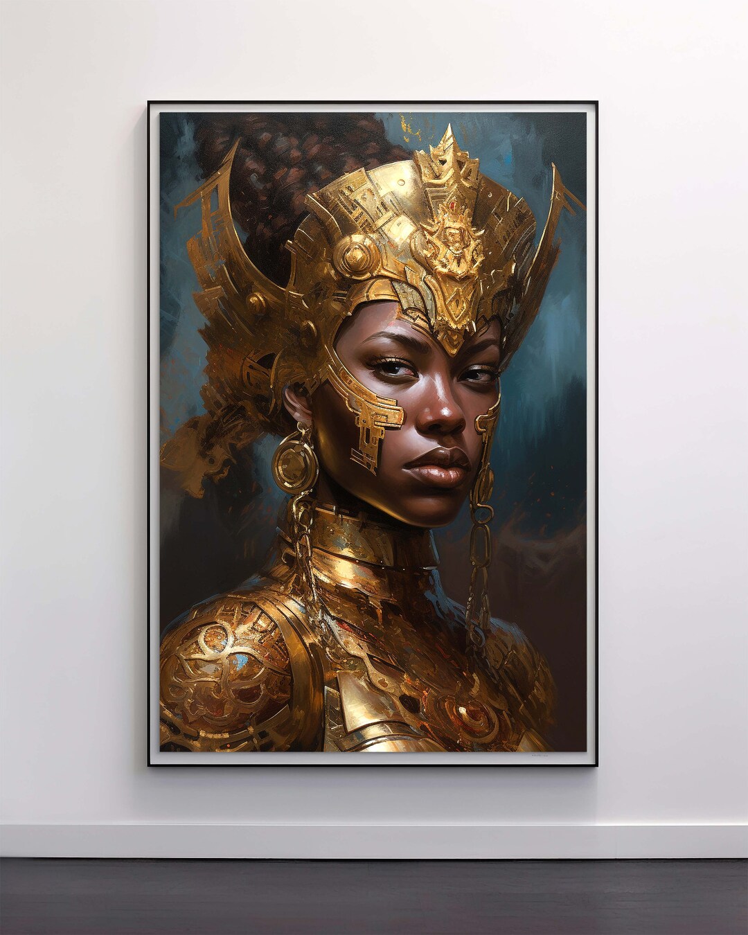 Golden Enigma: A Portrait of Regality - Digital Download, AI Art Wall ...