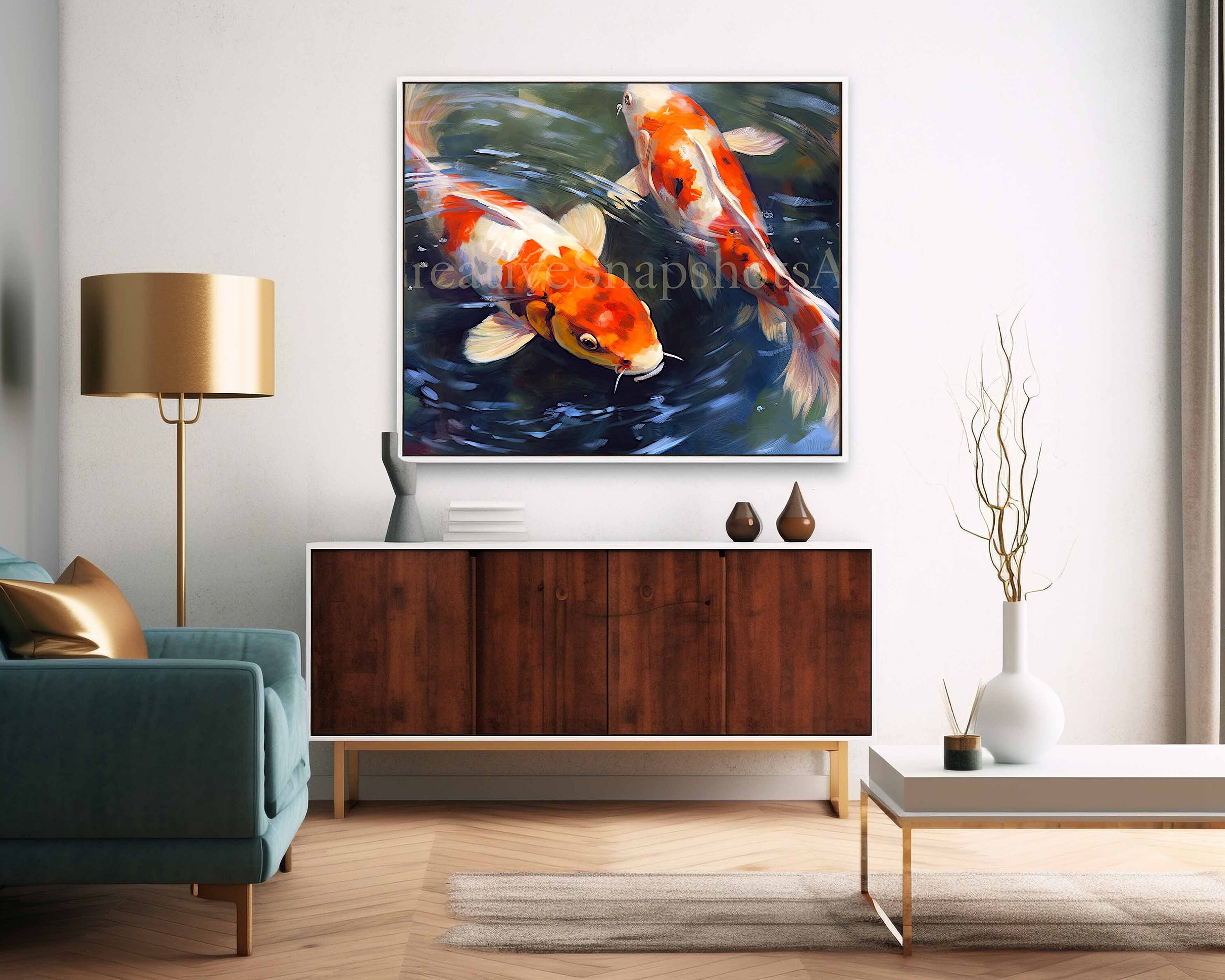 Yin & Yang: A Koi Fish Ballet, Wall Art Print, Instant Download, Ready ...