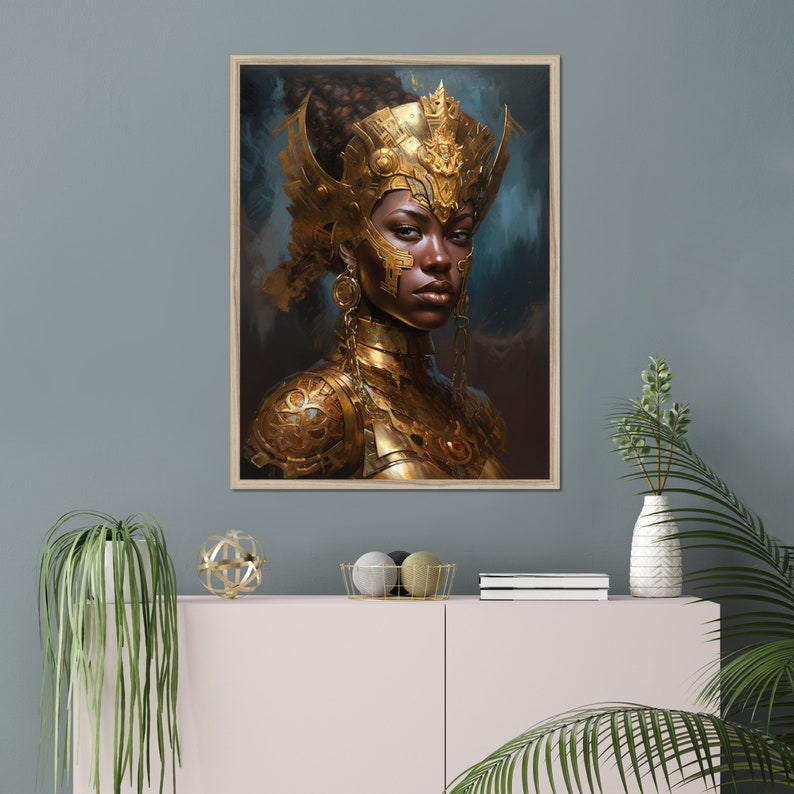 Golden Enigma: A Portrait of Regality - Digital Download, AI Art Wall ...
