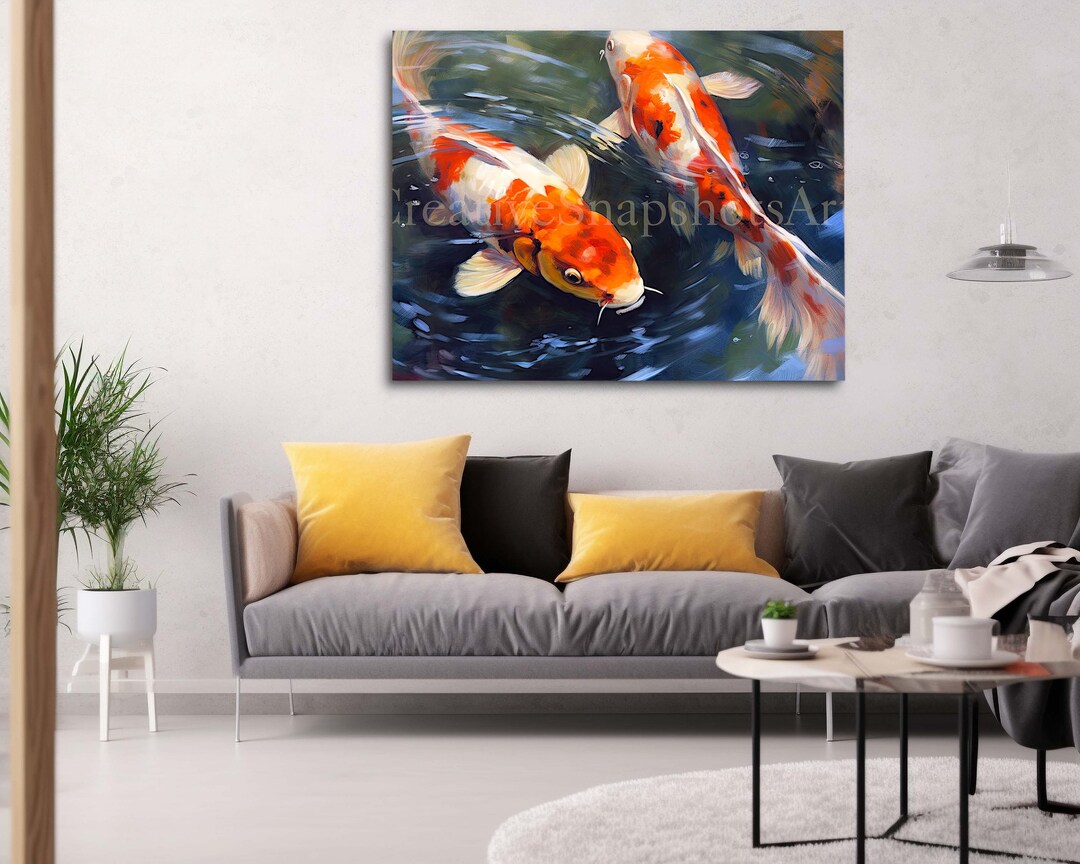 Yin & Yang: A Koi Fish Ballet, Wall Art Print, Instant Download, Ready ...
