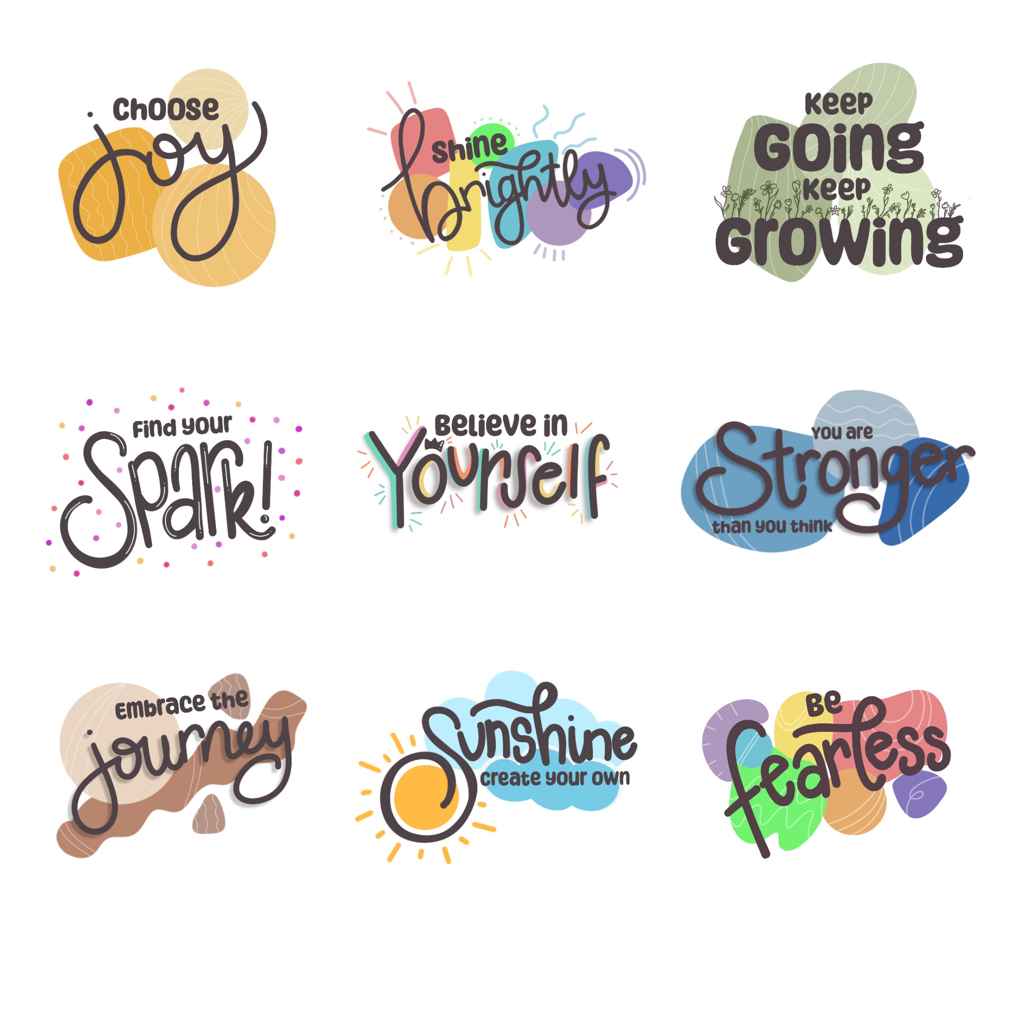 28 Inspirational Motivational Sayings Clipart Bundle - Digital Download ...