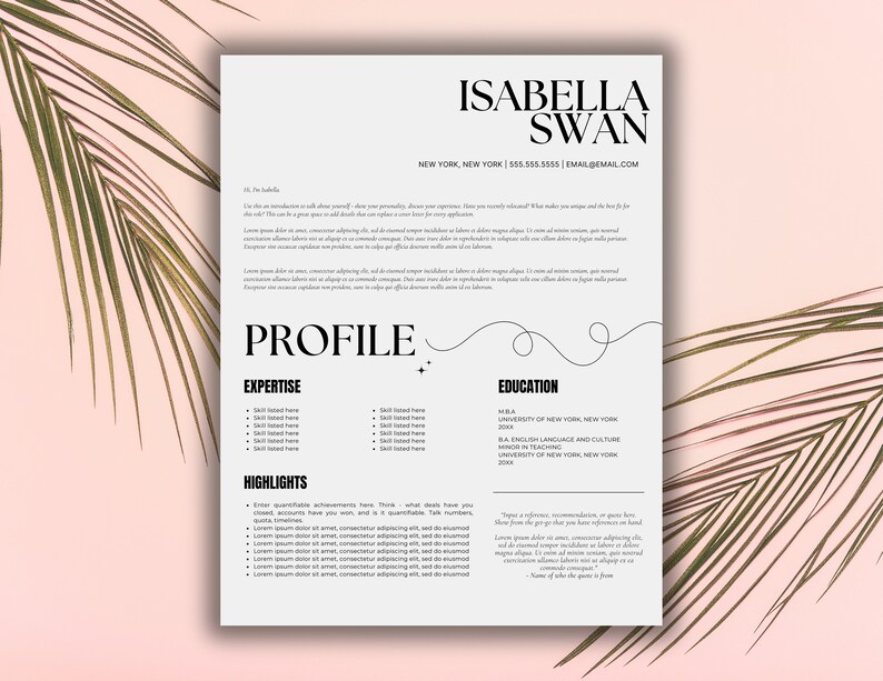 Resume Template Creative Professional Modern Resume Template for Canva ...