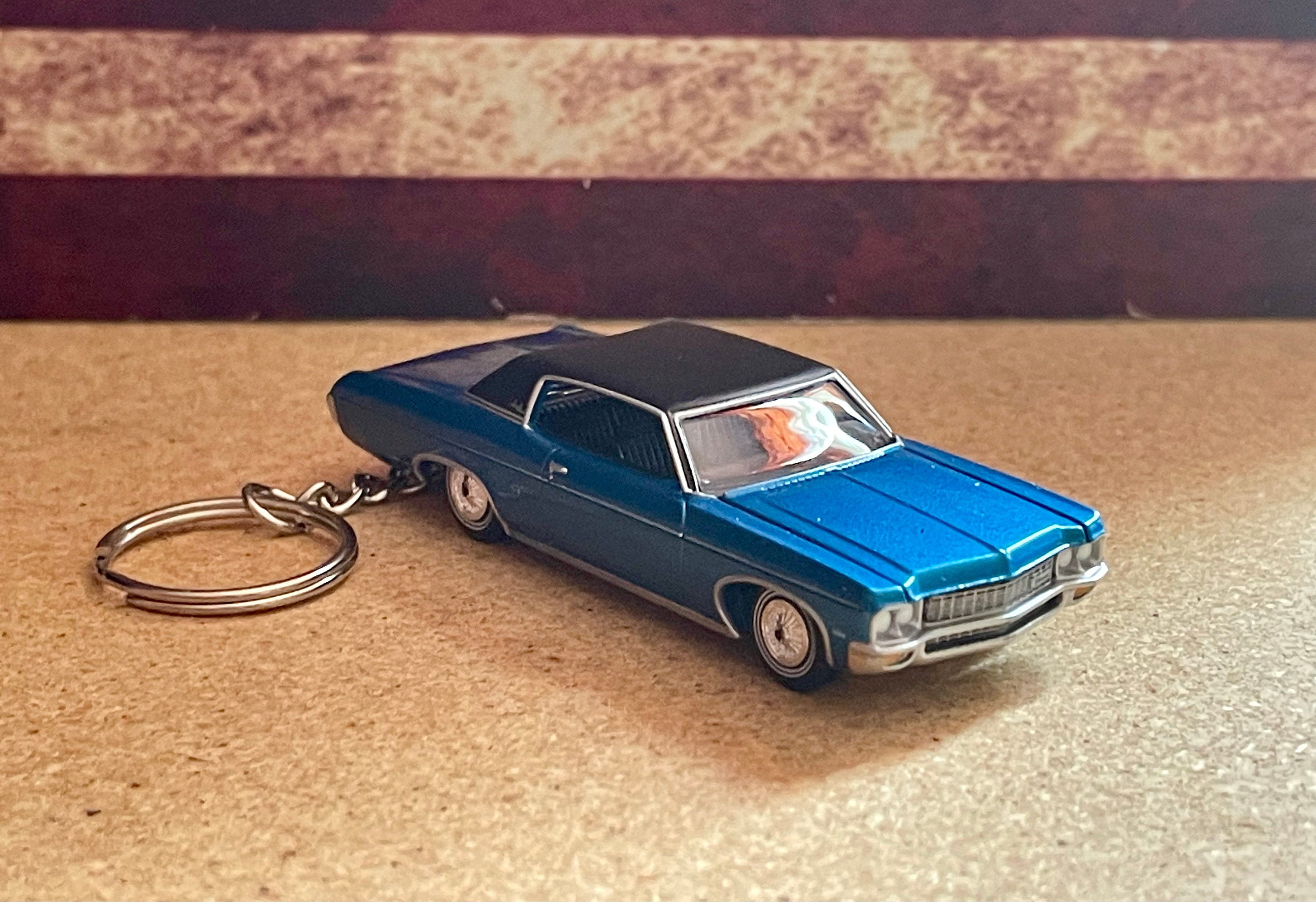 1970 Chevrolet Impala Blue With Black Roof Coupe Keychain - Etsy