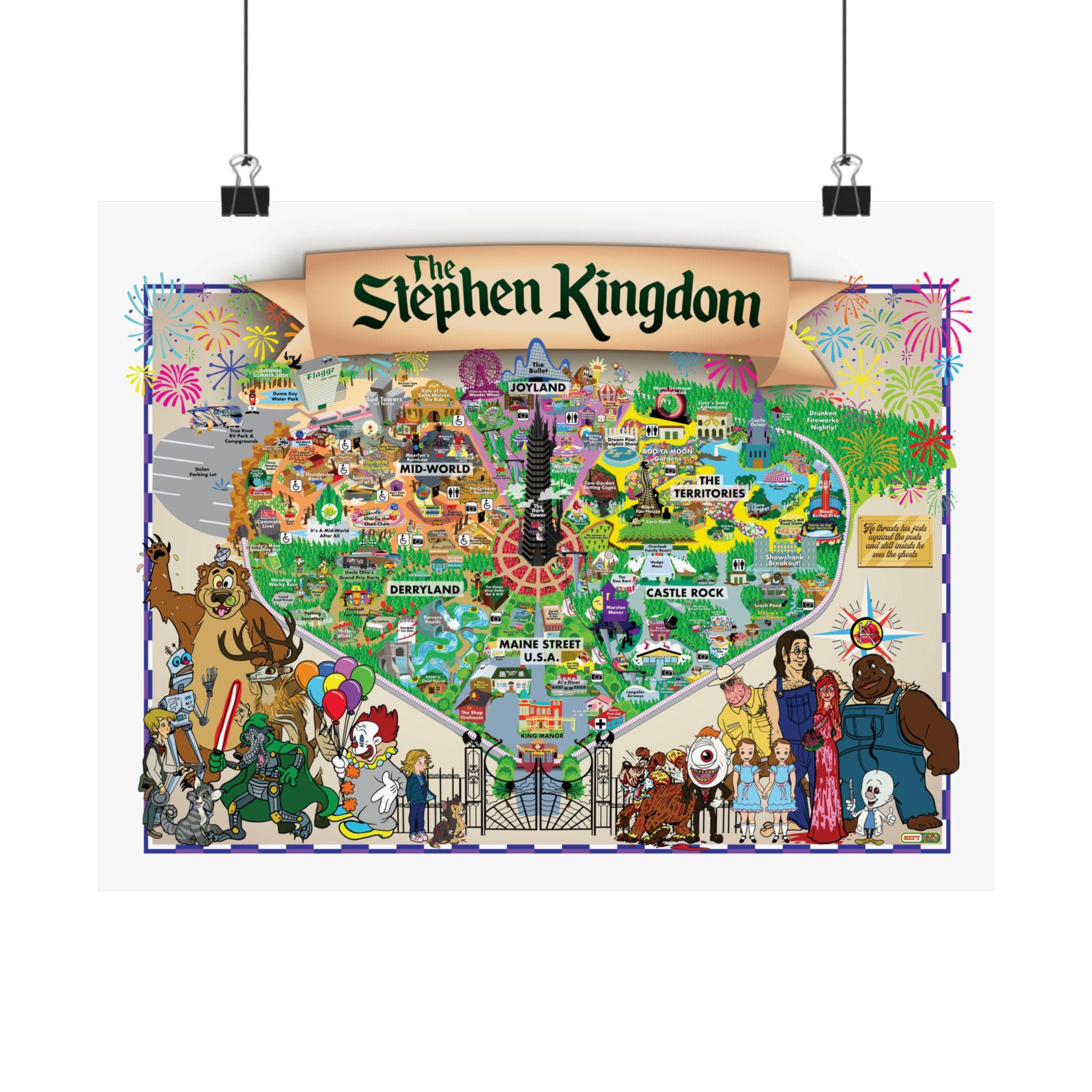 The Stephen Kingdom Map - Art Print - Etsy