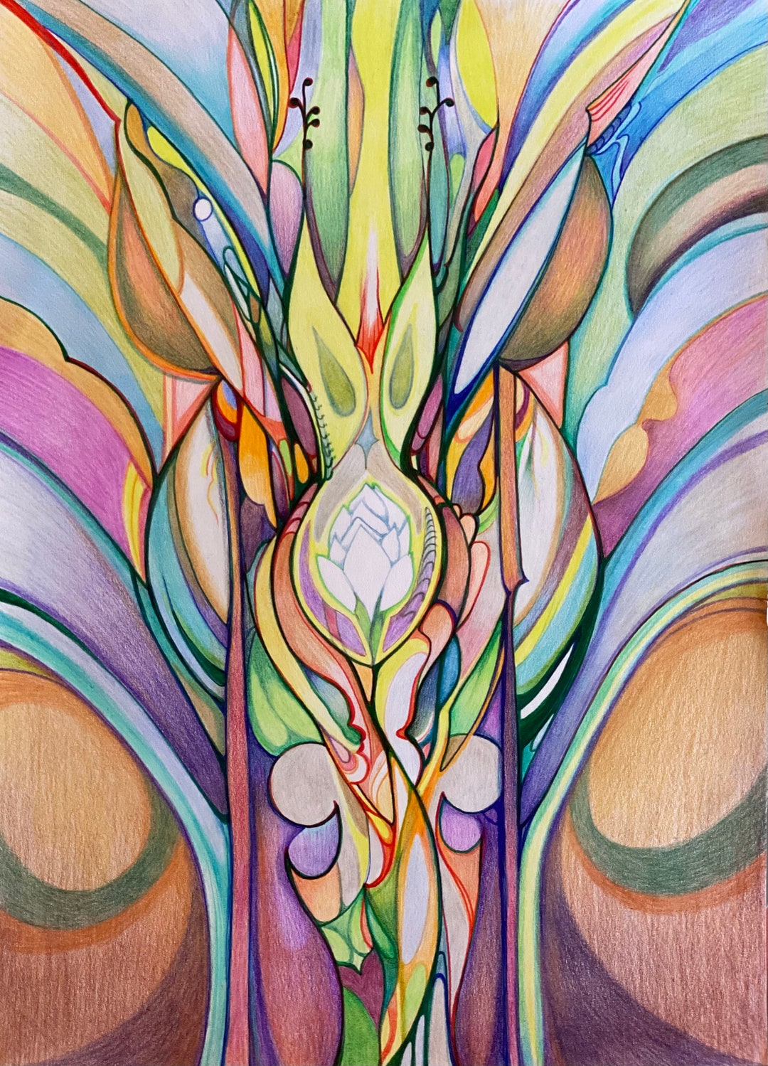 Abstract Art - Colored Pencil on Paper - 8" X 11" - Original Art ...