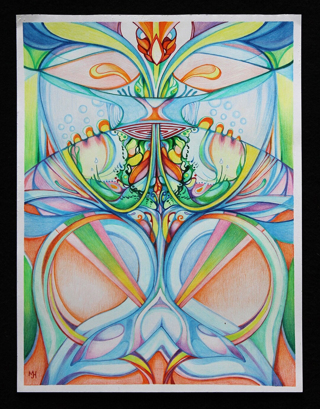 Original Colored Pencil Drawing on Paper - 8.5" X 11" - Abstract ...