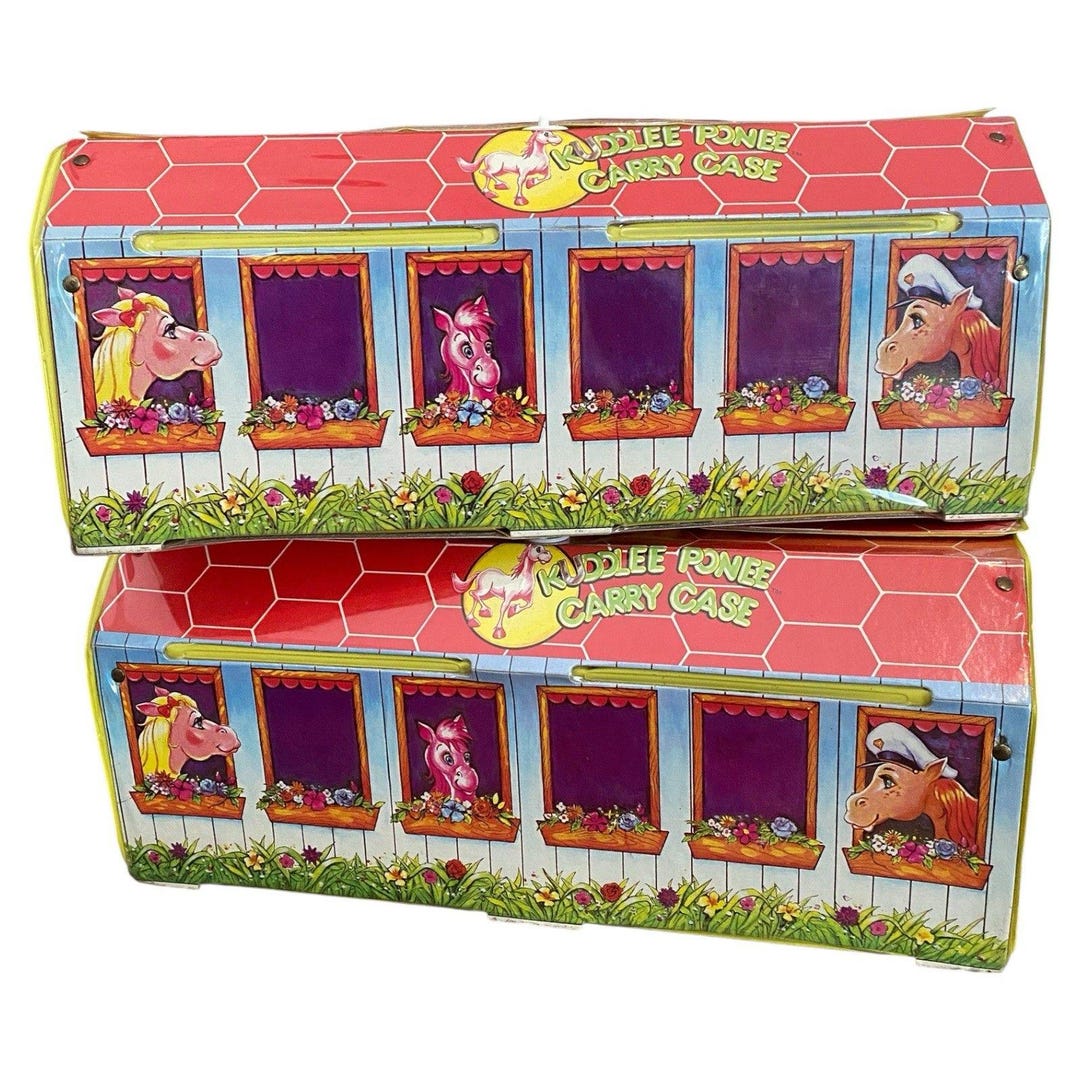 2X Vintage Kuddlee Ponee Carry Case 1987 Tara Toy Corp Pony Horse ...