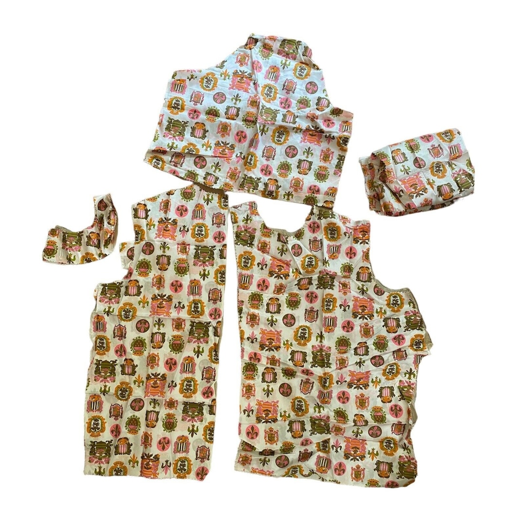Vintage Scrap Fabric 1960s Retro Colorful Unfinished Simplicity Blouse ...