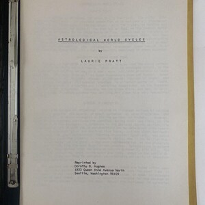 VTG Astrological World Cycles by Laurie Pratt Tara Mata Reprint in Acco ...